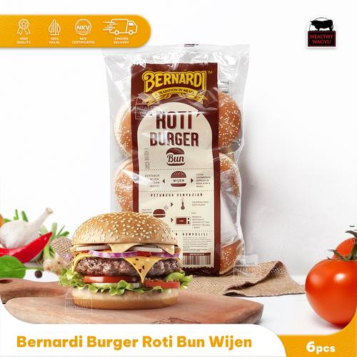 Jual Bernardi Roti Burger Wijen Burger Buns with Sesame Seeds 6 pcs ...