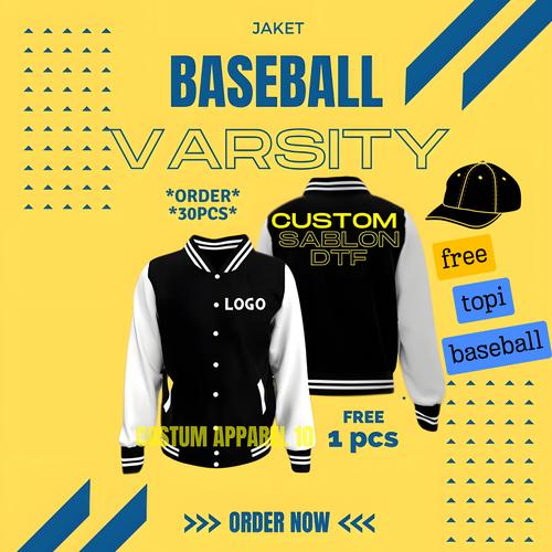 Jual Jaket Baseball Varsity Sablon Custom Print DTF Satuan Desain Suka ...