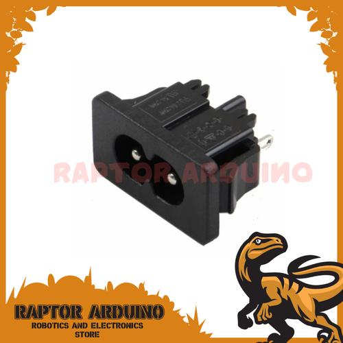 Jual AC-027 AC Power Socket figure 8 and Inlet Socket 10A 250V 2 p pin ...