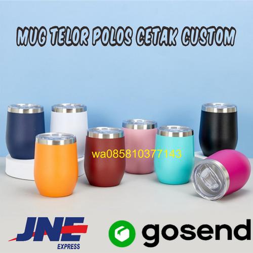 Jual Mug Egg Custom Coffee Travel Cup Vacuum Stainless Steel Grafir ...