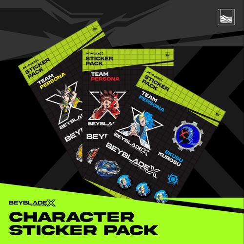 Jual Beyblade X Character Sticker Pack + Gear Chip - Ekusu Kurosu - Kab ...