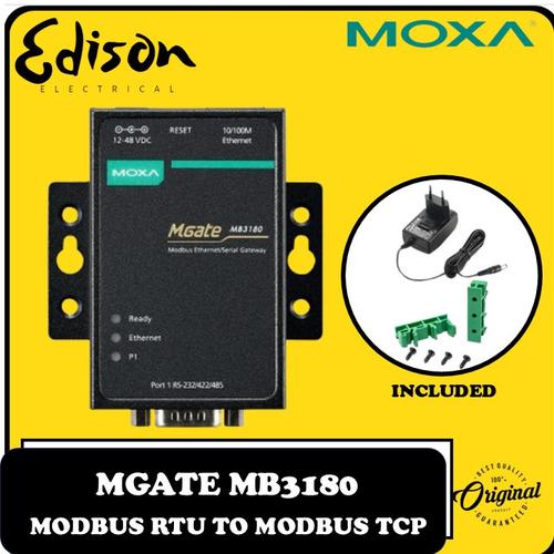 Jual MOXA Mgate MB3180 1-Port Serial to Ethernet Modbus Gateway RTU to ...