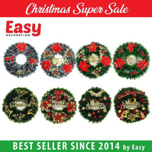 Jual Krans Natal Hiasan Natal Wreath Slinger Easy Decoration - Slinger ...