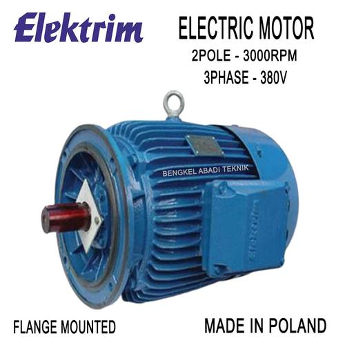 Jual ELECTRIC MOTOR ELEKTRIM 5.5KW 7.5HP 3000RPM 2POLE 3PHASE B5 ...