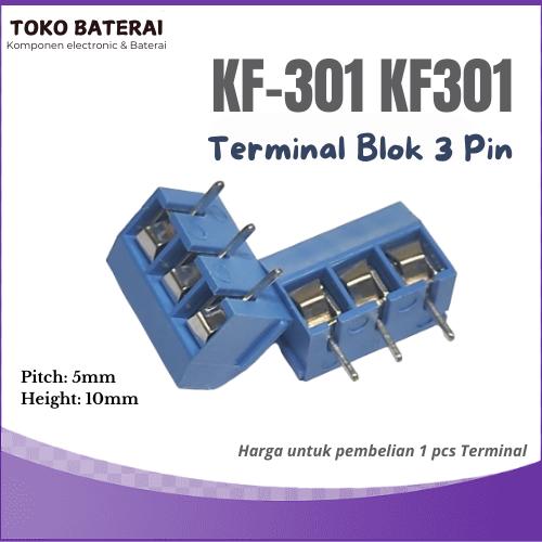 Jual warna biru KF-301 KF301 Terminal Block 3P/3 pin Screw/Sekrup ...