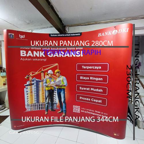 Jual Backwall backdrop pameran portable curve 3 x 3 print service ...