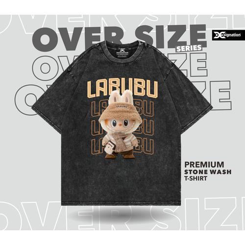 Promo Kaos LABUBU Stone Wash Oversize 24s / Tshirt Baju LABUBU Karakter ...