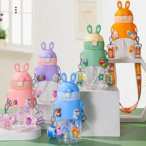 Promo Botol Minum Plastik Anak Bunny Tali Panjang Plus Sticker 600ml ...