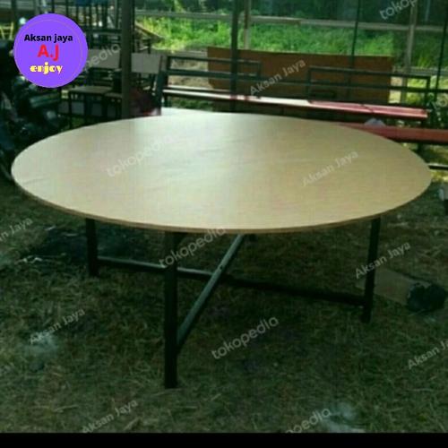 Jual meja lipat bulat diameter/meja meeting meja rapat 180x75 - Kota ...