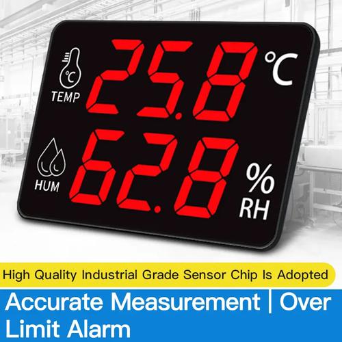 Jual Large Display Thermohygrometer with External Alarm and Output RJ45 ...