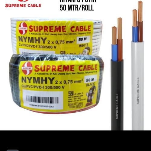 Jual KABEL NYMHY HITAM/PUTIH 2x0,75mm SUPREME @50M - Putih - Jakarta Pusat - Heavy Power ...