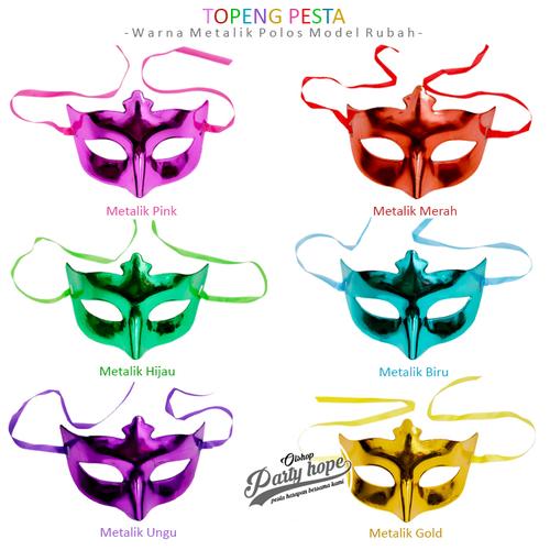 Jual Topeng Pesta Cosplay Rubah Metalik / Mask Party Mardi Gras Metalik ...