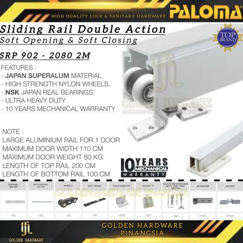 Jual REL SLIDING RAIL PINTU GESER 200CM SOFT OPEN CLOSE PALOMA SRP 902 ...