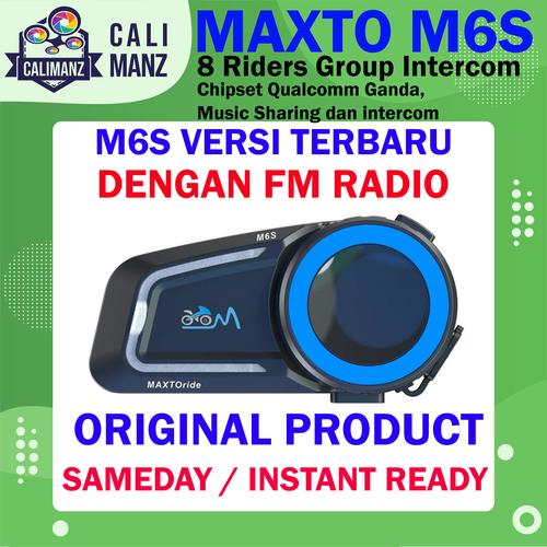 Jual Maxto M6S Intercom 8 Riders IP67 Music Sharing Chipset Qualcomm Ganda - headset dan mic ...