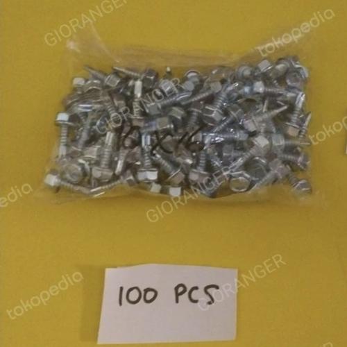 Jual 100 Pcs Baut Baja Ringan 10x16 Sekrup Roofing 10x16 - Jakarta ...