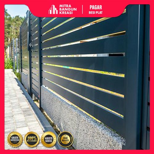 Jual Pagar Besi Plat Tipe Mati Minimalis Modern Industrial Elegan Kokoh ...
