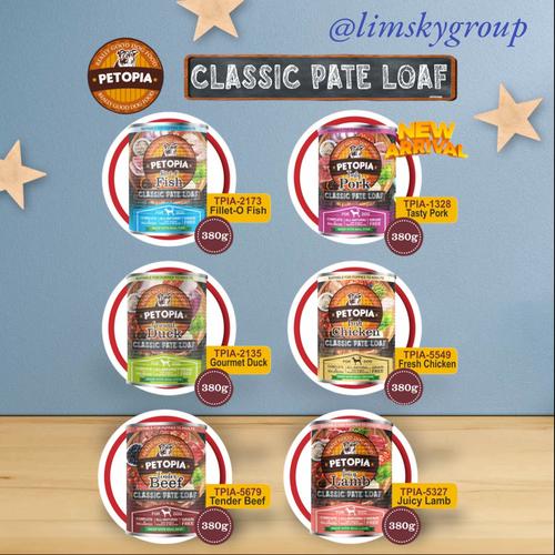 Jual PETOPIA Classic Pate Loaf / Wet Dog Food 380 gram / Makanan Basah ...