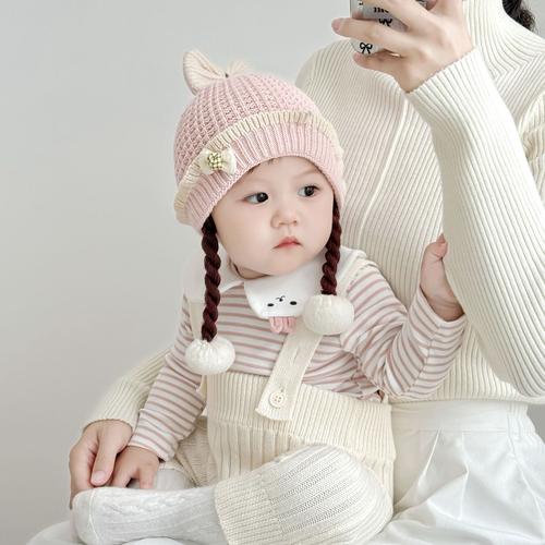 Jual Kupluk Kepang Bayi / Topi Rajut Bayi Newborn Perempuan / Kupluk ...