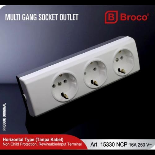Jual BROCO MULTIGANG SOCKET OUTLET/STOP KONTAK 3 LUBANG 15330 - Jakarta ...