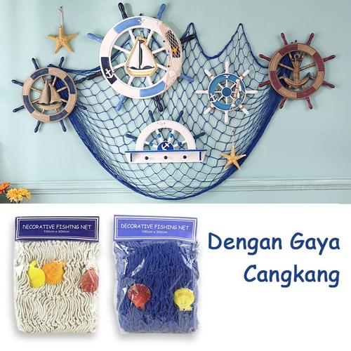 Jual 1m*2m Hiasan Dinding Jaring/Hiasan Dinding Laut/Dekorasi Dinding ...