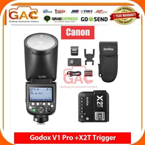 Jual PAKET GODOX V1PRO ROUND HEAD FLASH FLASH GODOX V1 PRO CANON NIKON ...