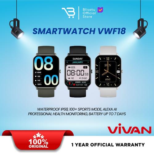 Promo VIVAN Smart Watch VWF18 | Waterproof IP68 | 100+ Sports Mode ...