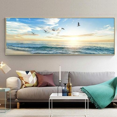 Jual lukisan pemandangan lautan - 150 x 60 - Kab. Bandung - Elgal_eri08 ...