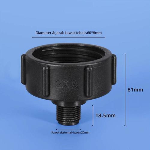 Jual IBC Tank Air Ibc Adapter/Kran Ke Drat Luar/Tutup Toren Adaptor ...
