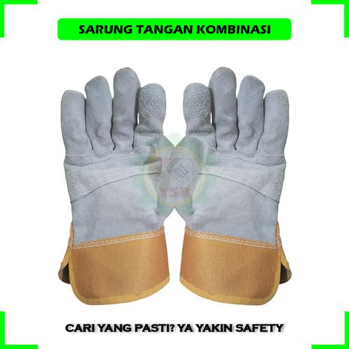 Jual Sarung Tangan Safety Kerja Las Kulit Kombinasi Panjang 10 Inch - Kab. Malang - Yakin Safety ...
