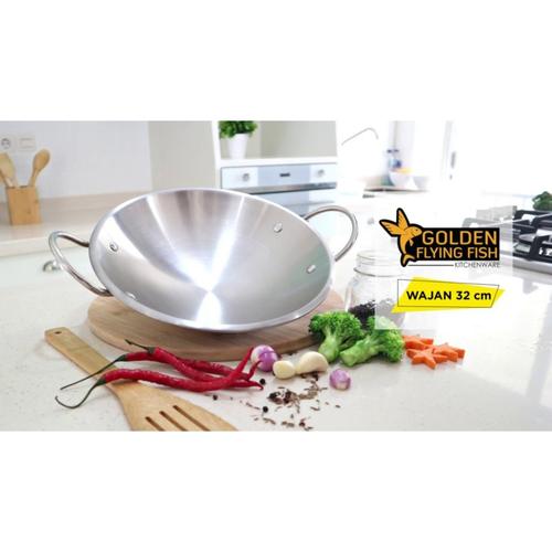 Jual Golden Flying Fish Kuali Beli Wajan Stainless Steel Kuali Stainless 28cm 30cm 32cm 36cm ...