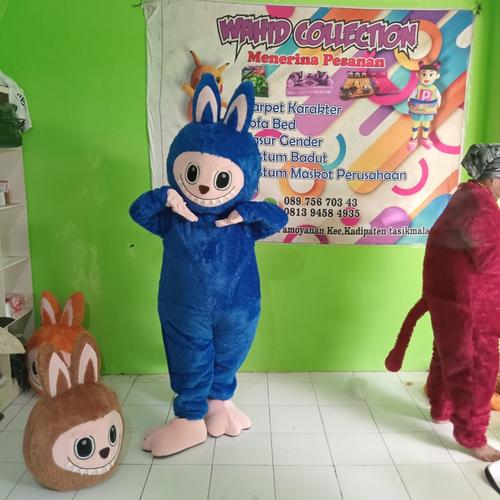 Promo kostum badut karakter labubu biru tua - biru tua, M - Kab ...