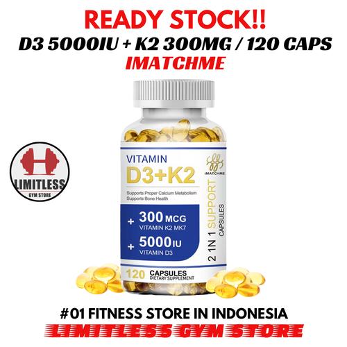 Promo Vitamin D3K2 Capsules 5000iu Vitamin D3 300mg K2 Support Teeth ...