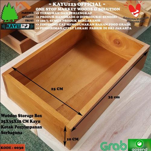 Jual Wodden Storage Box 25X35X10 CM Kayu Kotak Penyimpanan Serbaguna ...