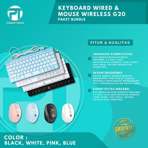 Jual Keyboard Mouse Wireless Original Profftech Garansi 1 Tahun - Hitam ...