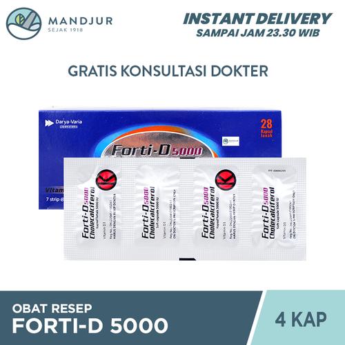 Jual Forti-D 5000 Vitamin D3 4 Kapsul Lunak / Suplementasi Vitamin D ...