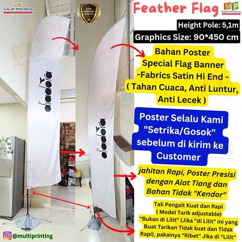 Promo flag banner 5m-flying banner 5 meter + cetak poster+ beach flag ...