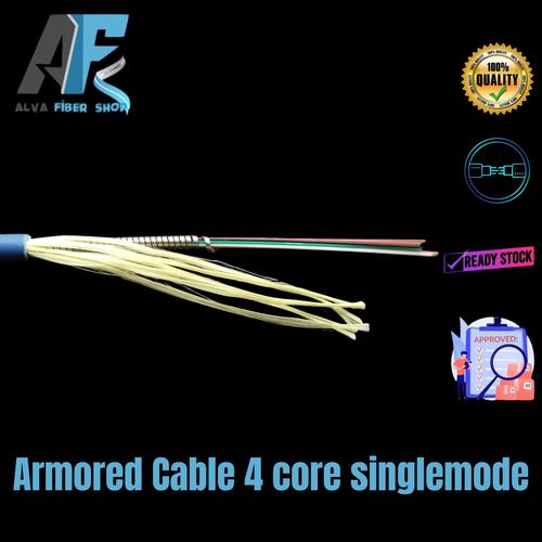 Jual Armored Cable Fiber Optic 4 Core Singlemode With Connector 200 ...