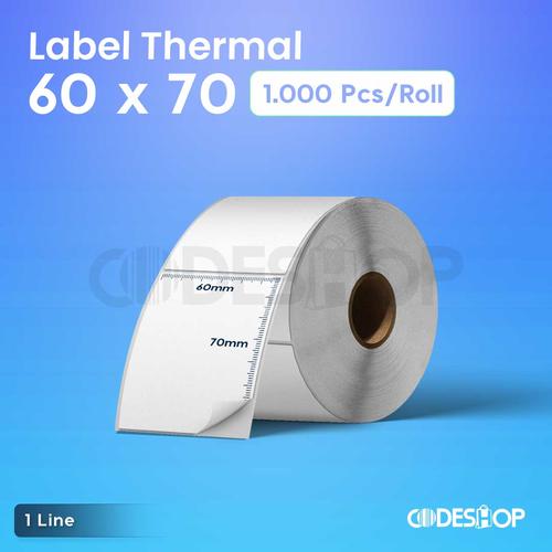 Jual Stiker Label Direct Thermal 60x70 mm 1 Line isi 1000 Pcs Perforasi ...