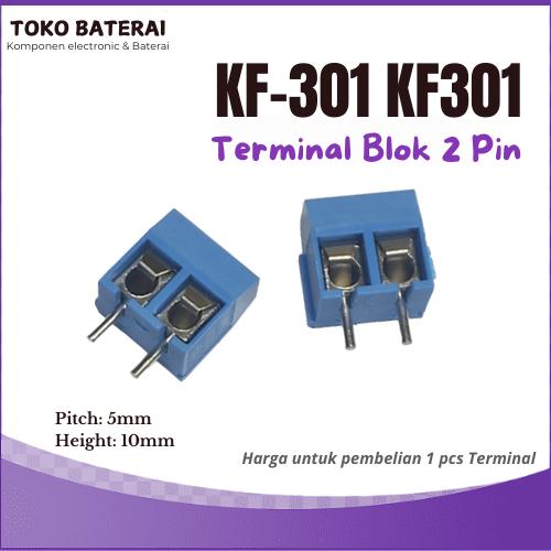 Jual warna biru KF-301 KF301 Terminal Block 2P/2 pin Screw/Sekrup ...