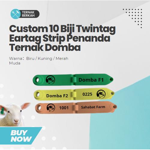 Jual Paket Custom 10 Biji Nama Logo Ear Tag Strip Penanda Domba Kambing ...