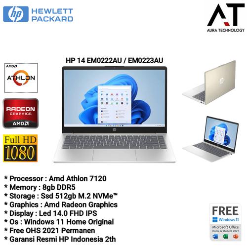 Promo Laptop HP 14 EM0222AU / EM0223AU / EM0195AU Amd Athlon 7120U 8GB ...