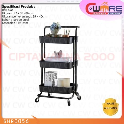 Promo Rak Troli Dapur Besi 3 susun Lantai Roda Dorong Adjustable - LBR ...