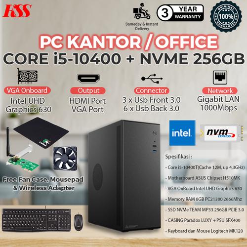 Jual Komputer/PC Rakitan I5 10400, NVME 256GB, 8GB DDR4 Siap Pakai ...