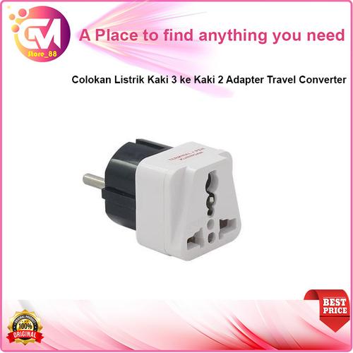 Jual Colokan Listrik Kaki 3 ke Kaki 2 Adapter Travel Converter - Kota Medan - GMStore88 | Tokopedia