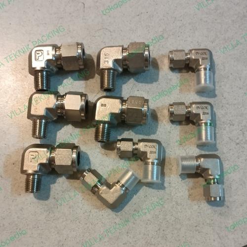 Jual Male Elbow Connector SS316 OD 8mm X 1/8" INCH NPT /STAINLESS ...