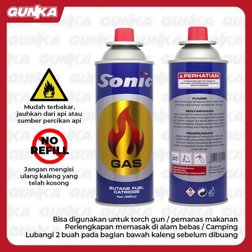 Jual Gas Can SONIC (225g) Butane Kaleng Las Torch Kompor Portable BBQ ...