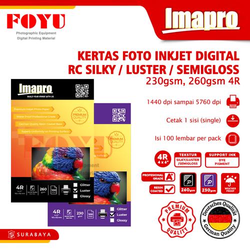 Jual Kertas Foto Inkjet Imapro Professional RC Silky Luster 260gsm 4R ...