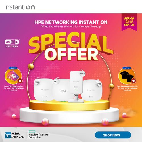 Jual S1U76A HPE Network Instant On AP22D Dual Radio 2x2 Wi-Fi 6 (RW) AP ...