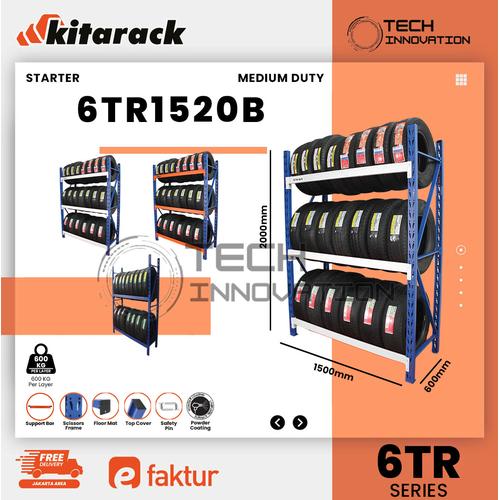 Jual 6TR1520 KITARACK Tire Rack Biru Rak Ban Motor Ban Mobil 600KG Rak ...