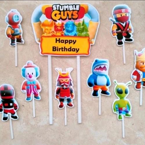 Jual cake topper kue ulang tahun krakter stumble guys stumble guy ...